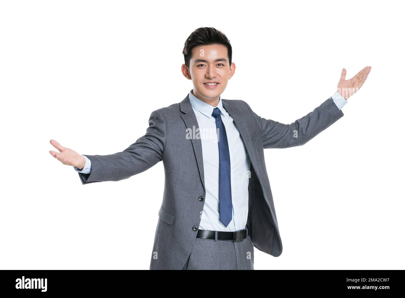 A young business people with open arms Stock Photo - Alamy
