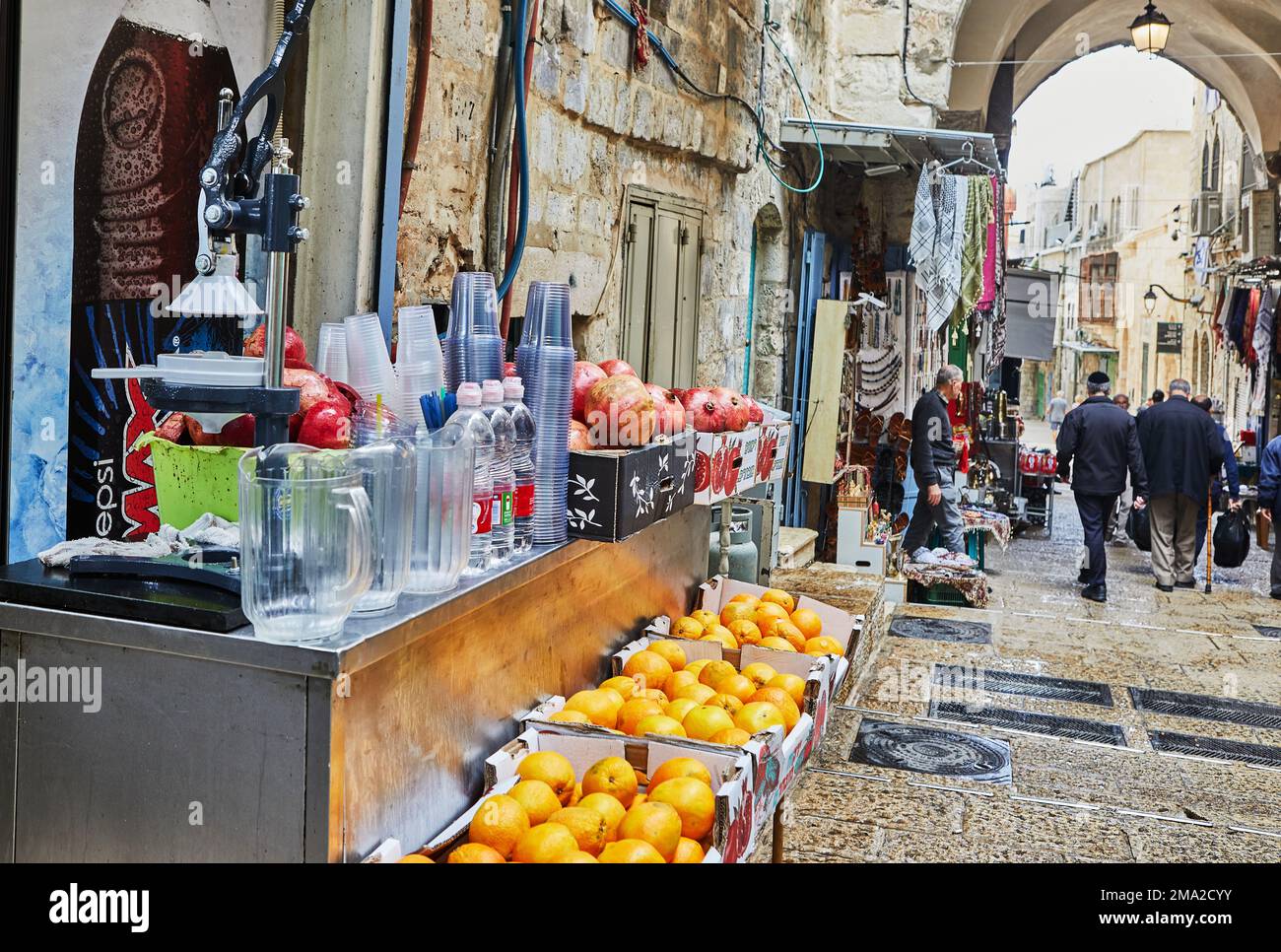 Jerusalem, Israel - November 15, 2022: Arab Bazaar in the Old City of ...