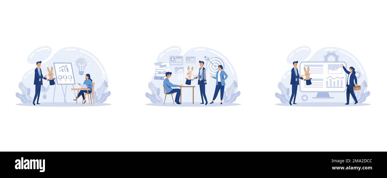 Marketing Trick and Business Magic Landing Page Template Set ...