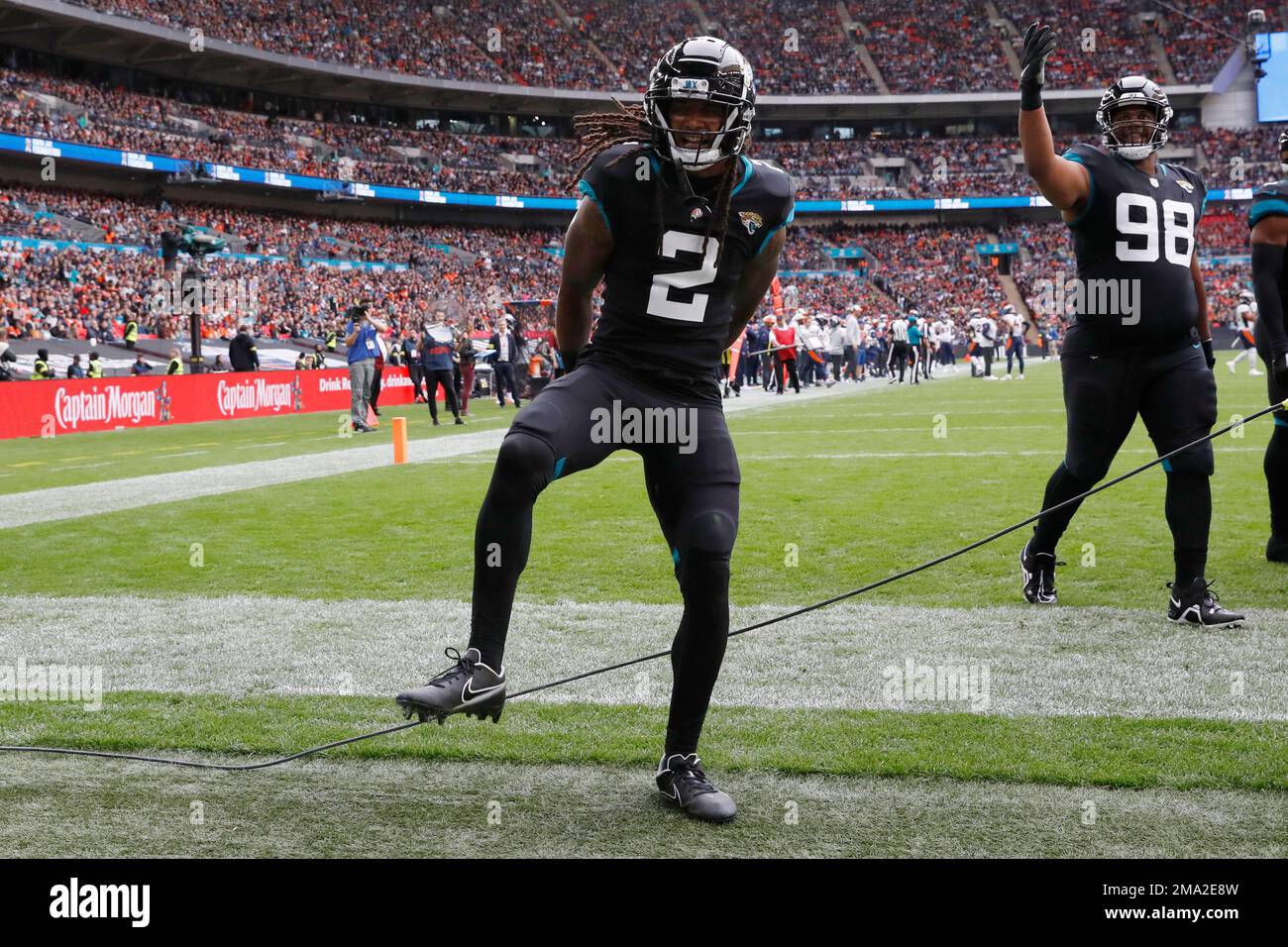 Jacksonville Jaguars safety Rayshawn Jenkins (2) celebrates after a ...