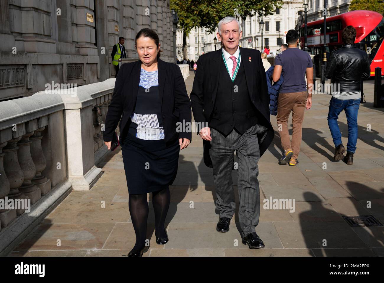 Speaker of the House of Commons,Lindsay Hoyle leaves the Cabinet Office ...