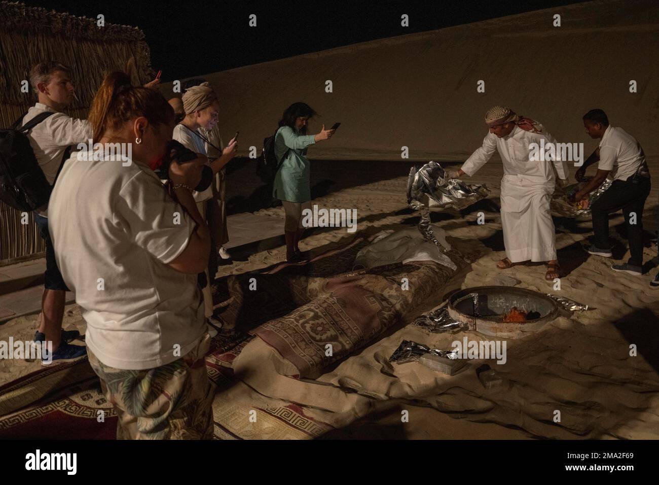 People have a traditional 'madfoon' dinner, which is a marinated meat ...