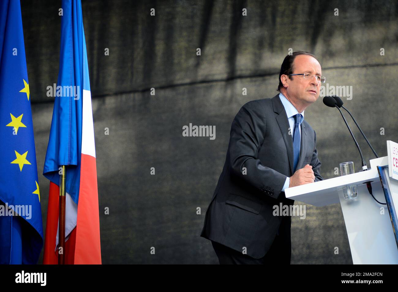 BORDEAUX, FRANCE - APRIL, 19 2012: Francois Hollande campaigning in the ...