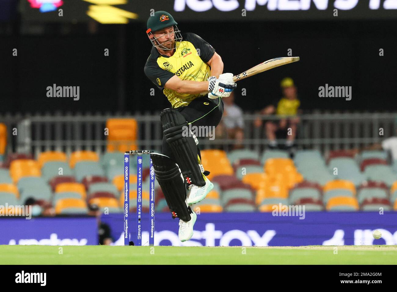 Australia's Aaron Finch bats during the T20 World Cup cricket match ...