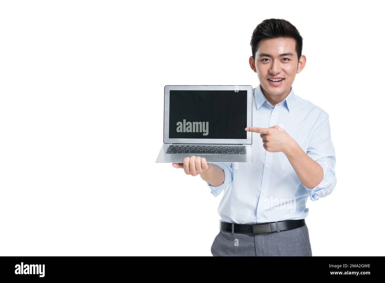 Young business people use the computer Stock Photo - Alamy