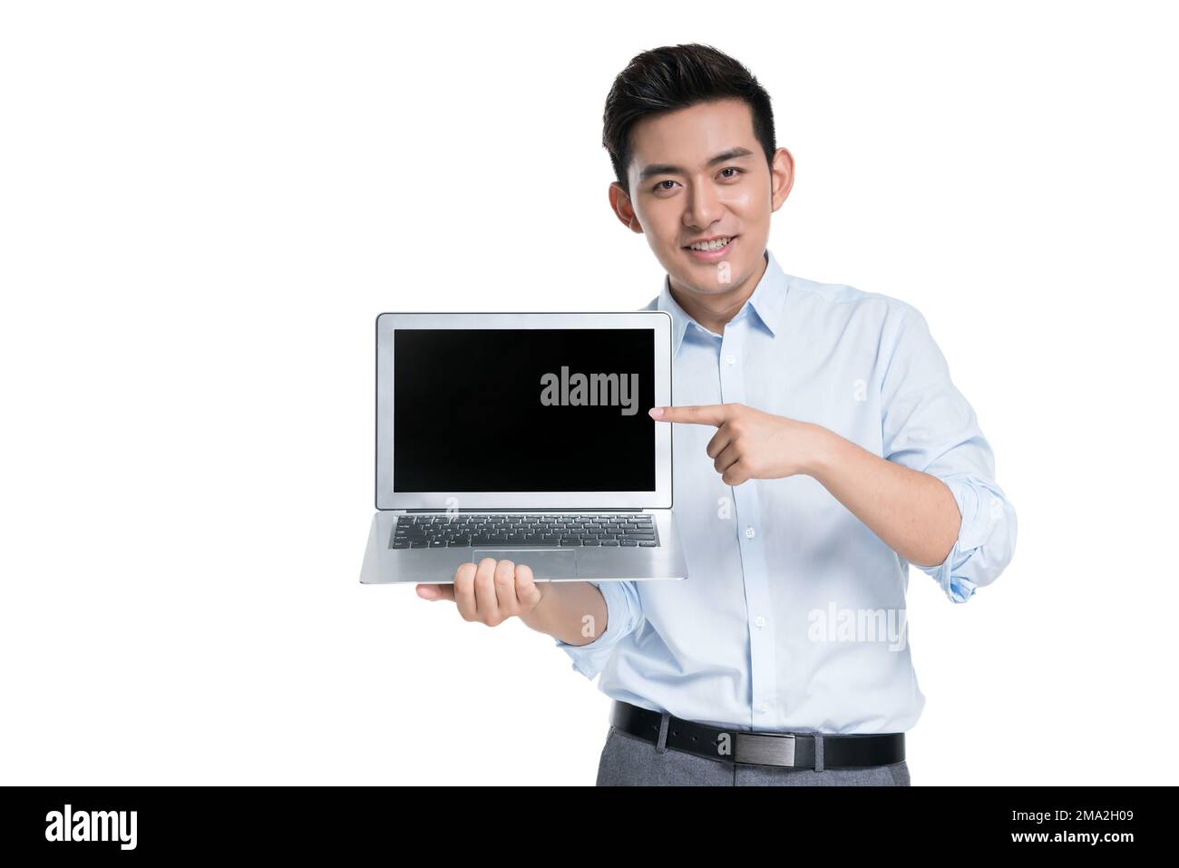 Young business people use the computer Stock Photo - Alamy