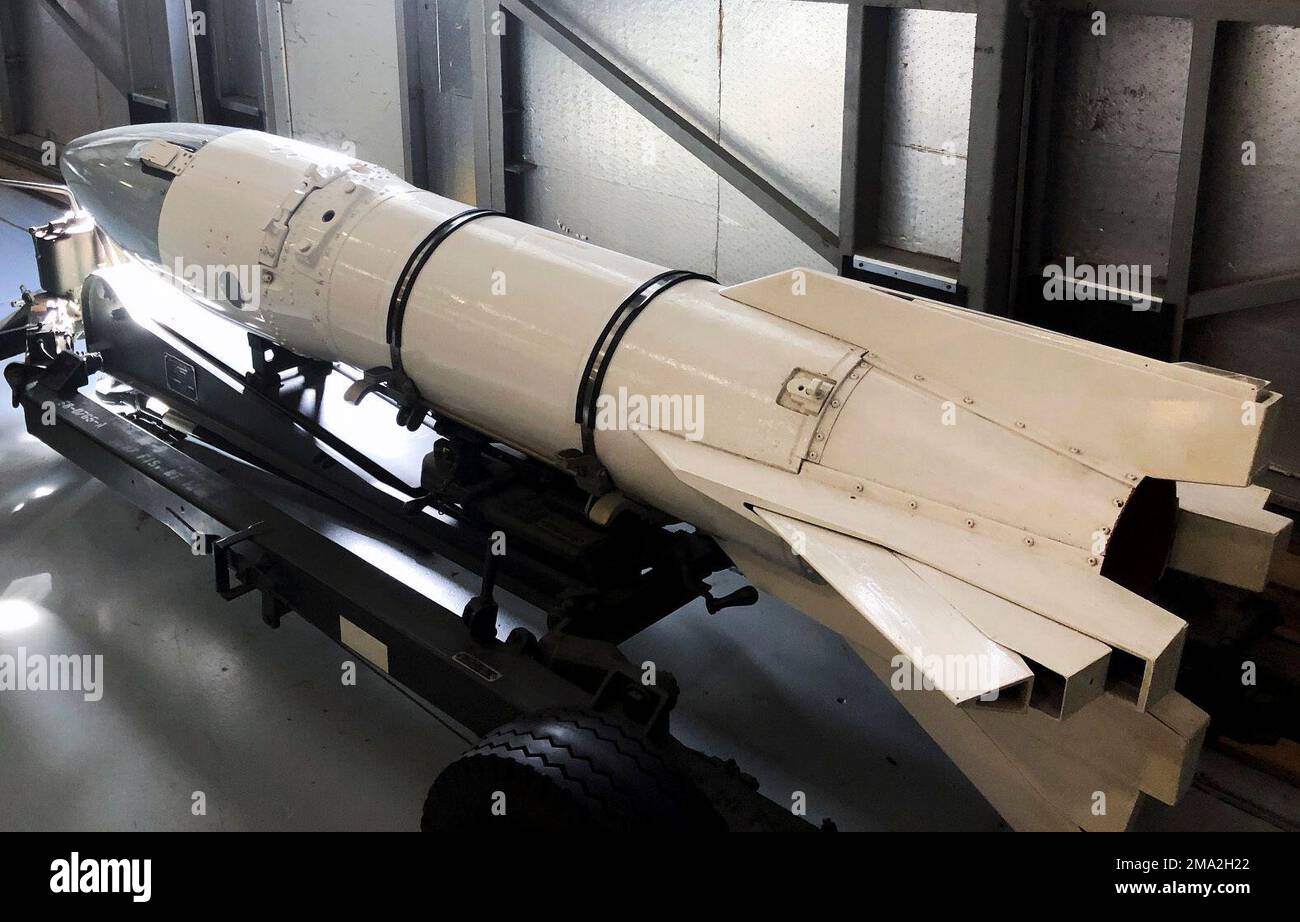 The Douglas Genie air-to-air missile is displayed at the Air Mobility ...