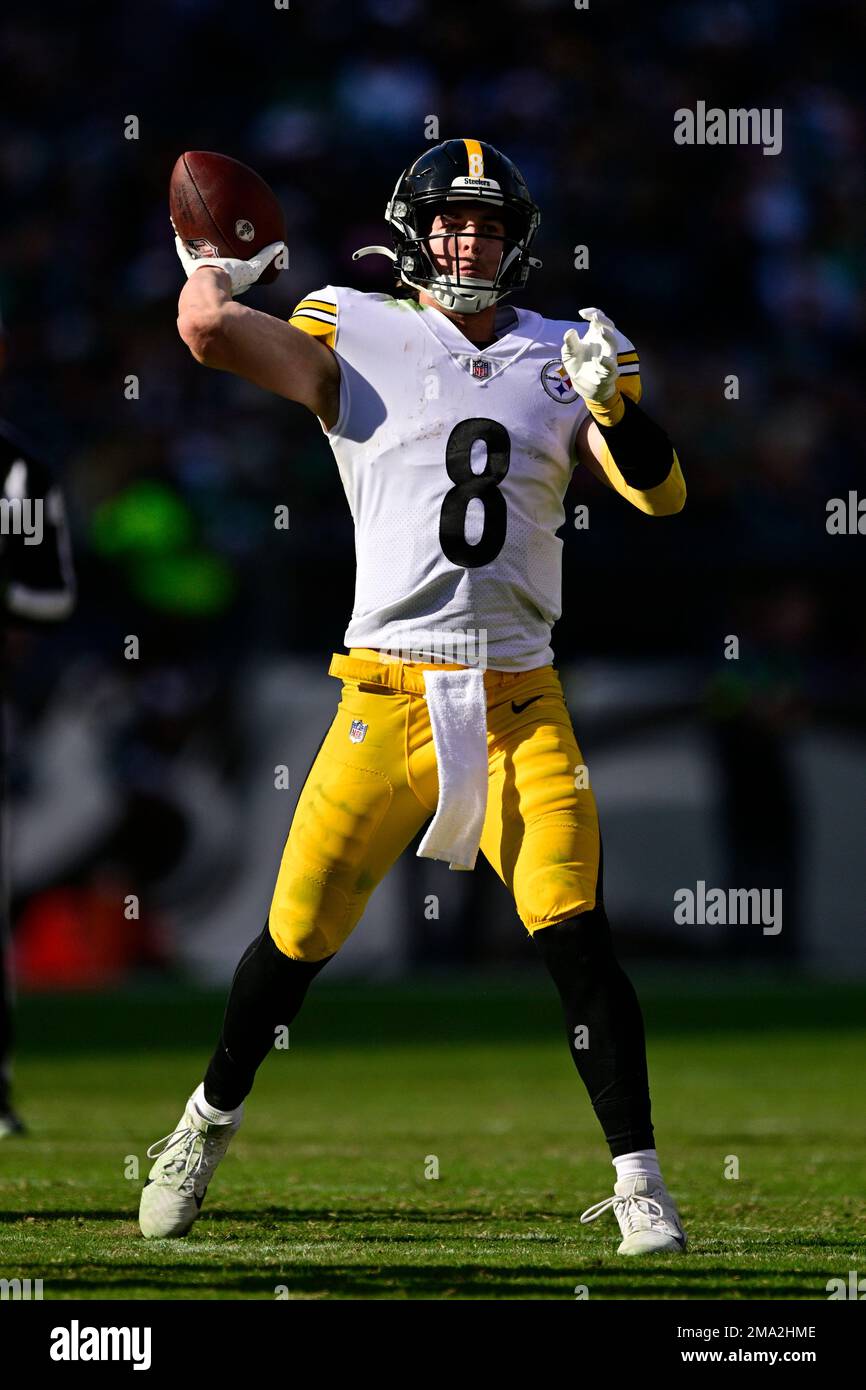 Pittsburgh Steelers quarterback Kenny Pickett in action during an NFL ...