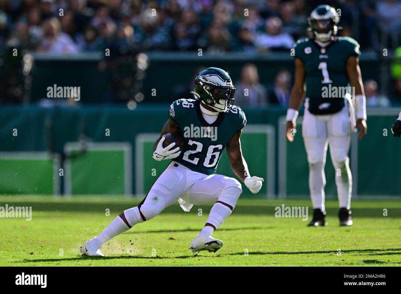 Philadelphia Eagles running back Miles Sanders during an NFL football ...