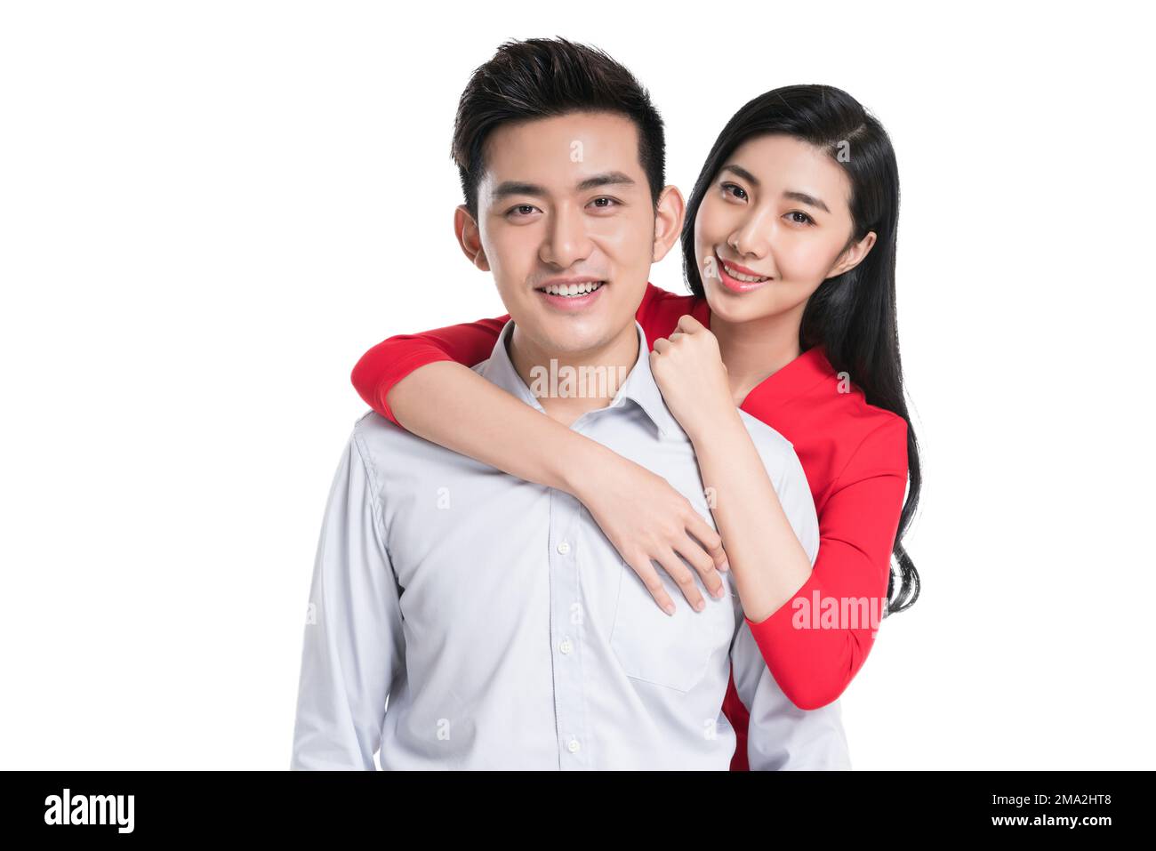 Young lovers behind hug Stock Photo - Alamy