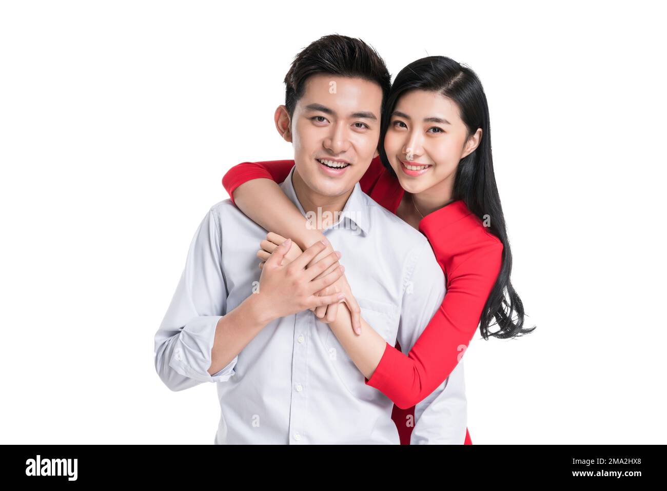 Young lovers behind hug Stock Photo - Alamy