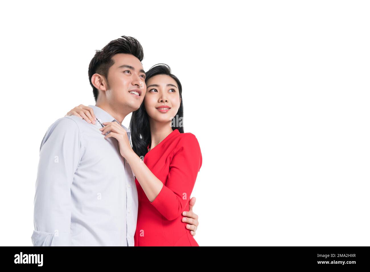 Casual clothes young lovers embrace each other Stock Photo - Alamy