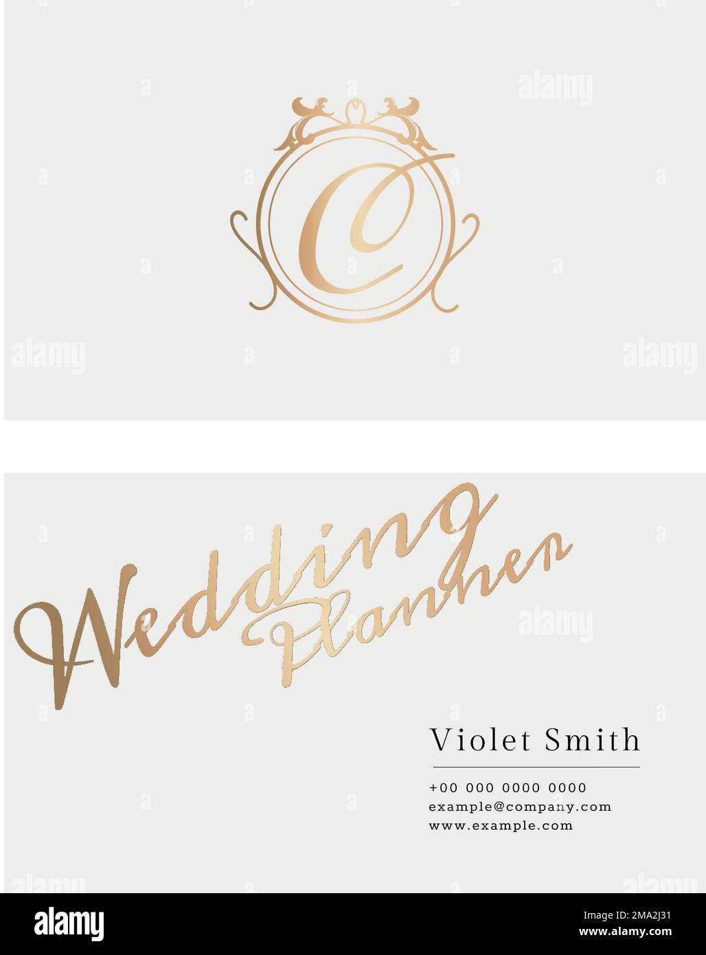 Luxury business card template vector in gold tone with front and rear ...