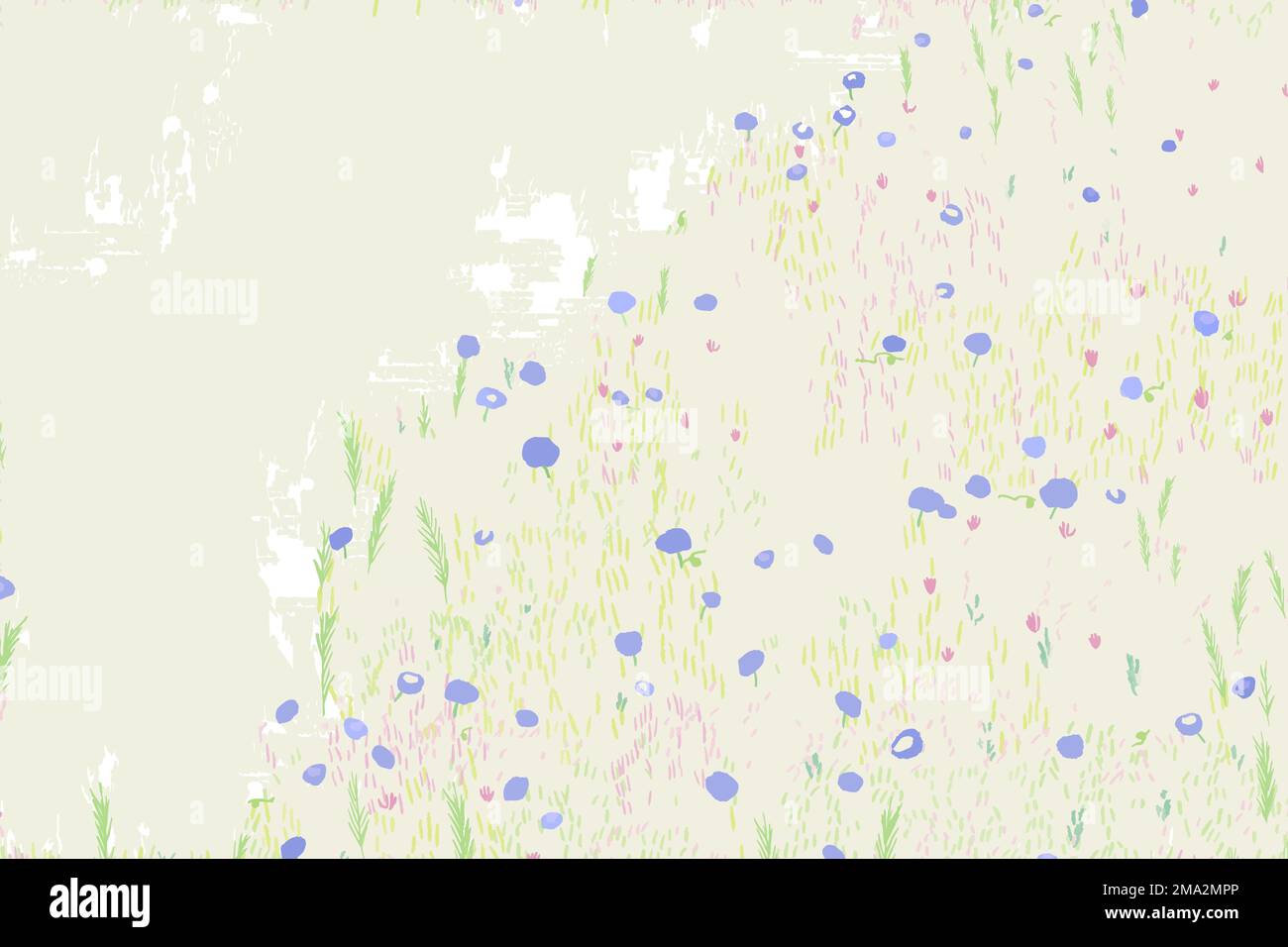 Sketched flower field vector background bird eye view social media ...