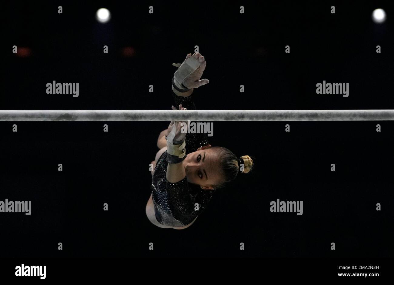 Alice D'Amato of Italy competes in the women's uneven bars during the ...