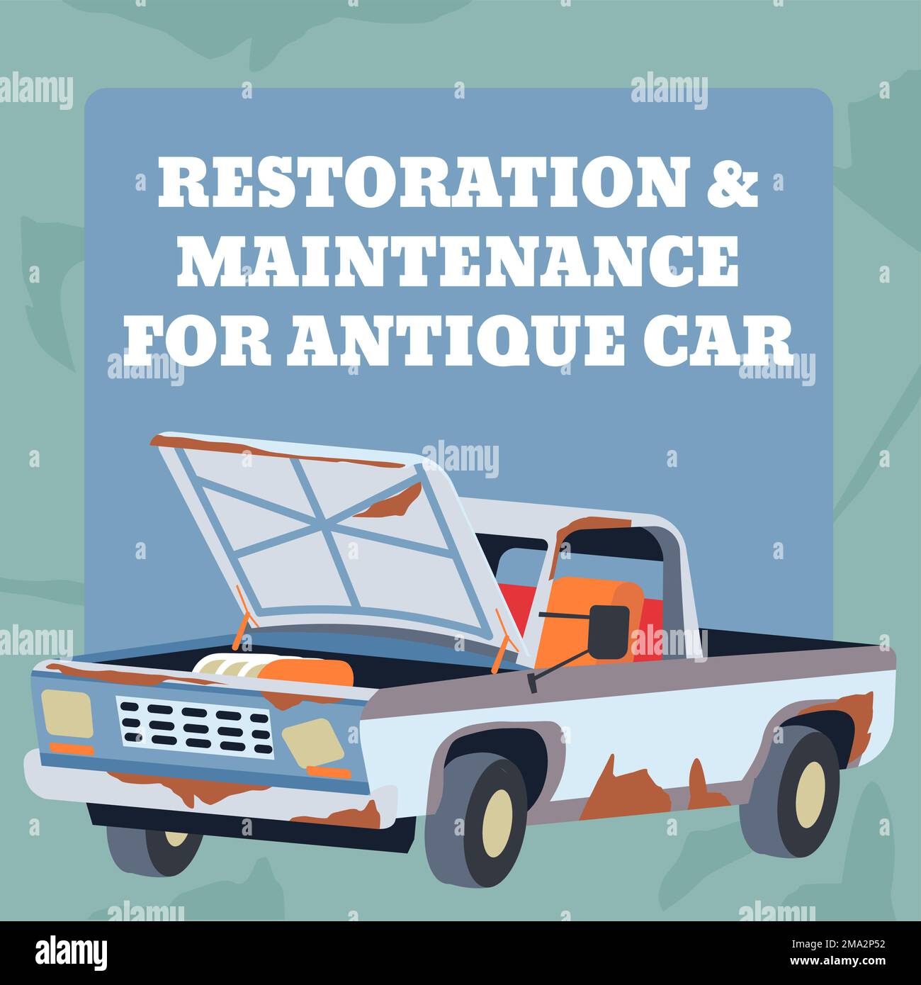 Restoration and maintenance for antique old cars Stock Vector Image ...