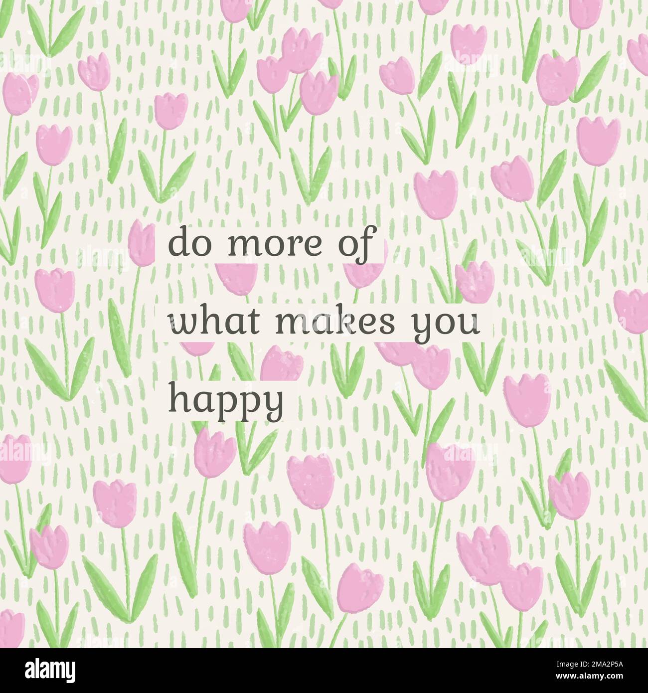 Inspirational quote editable template vector in spring flower theme ...