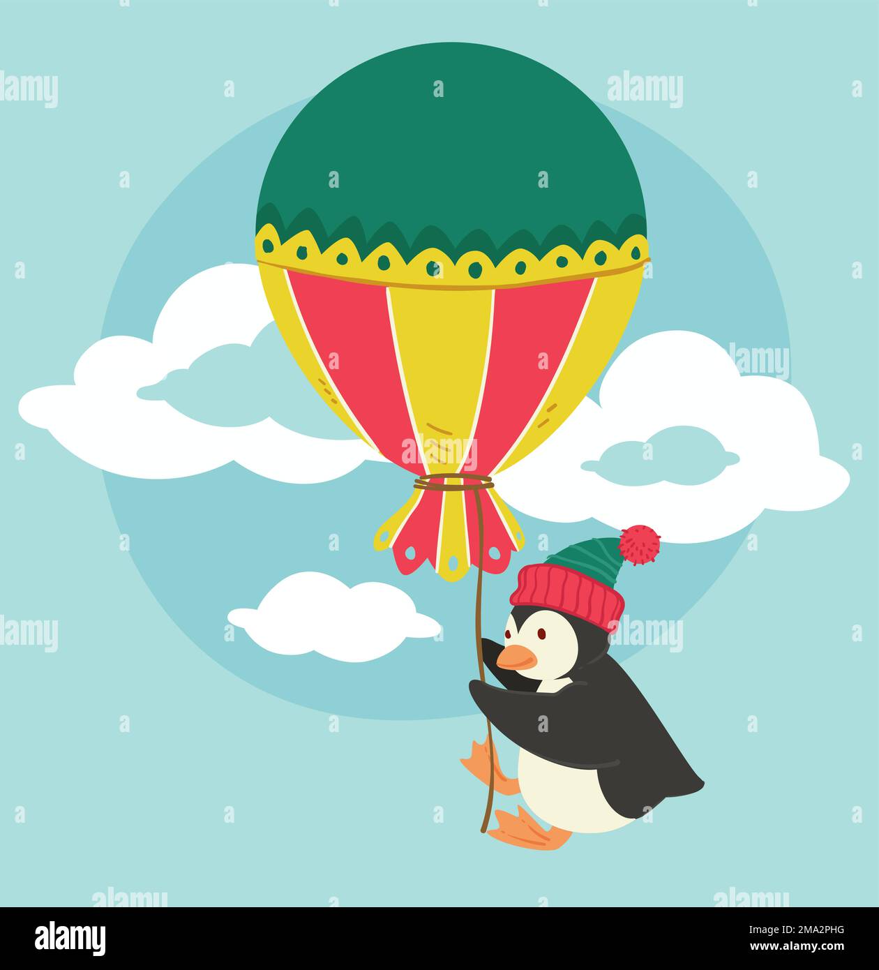 Vintage or retro balloon with thread, penguin Stock Vector Image & Art ...
