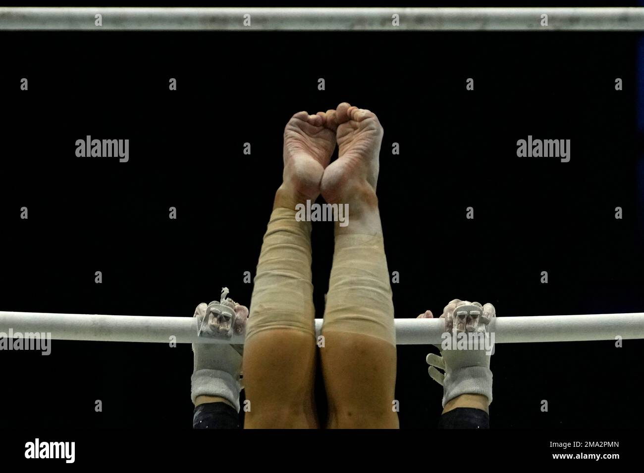 Anna Wildi of Switzerland competes in the women's uneven bars during ...