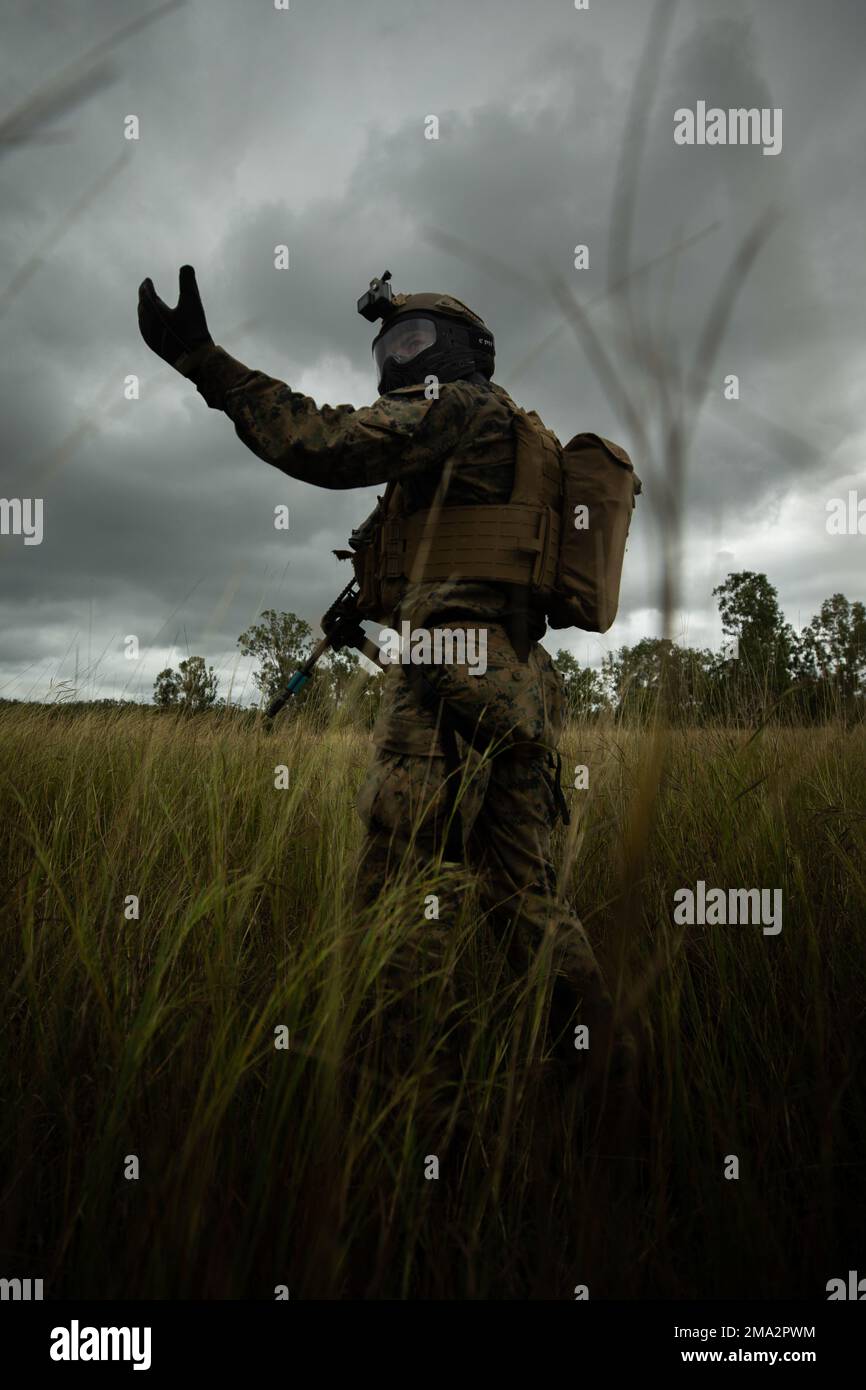 A U.S. Marine with Lima Company, 3d Battalion, 7th Marine Regiment ...