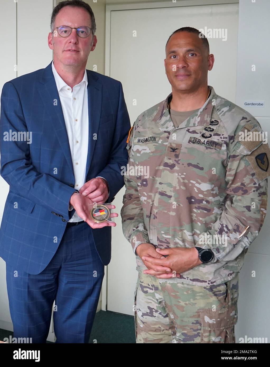 WIESBADEN, Germany --, Michael Ebling, Lord Mayor of the City of Mainz, thanked Colonel Mario A ...