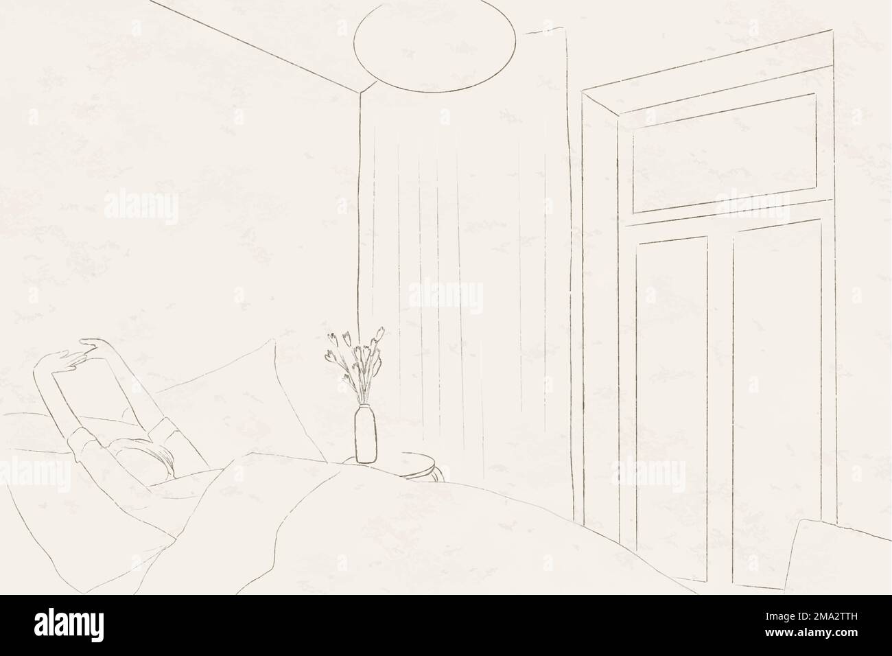 Wake up background vector simple line drawing Stock Vector Image & Art ...