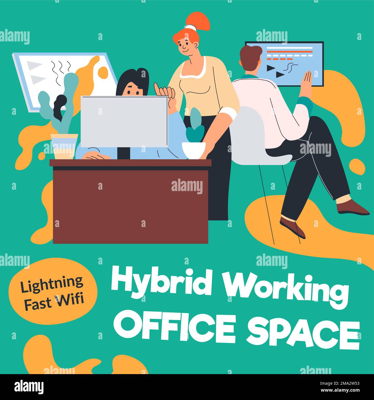 Hybrid meeting room design Stock Vector Images - Alamy