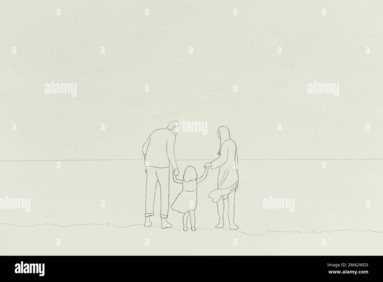 Family time background vector simple line drawing Stock Vector Image ...