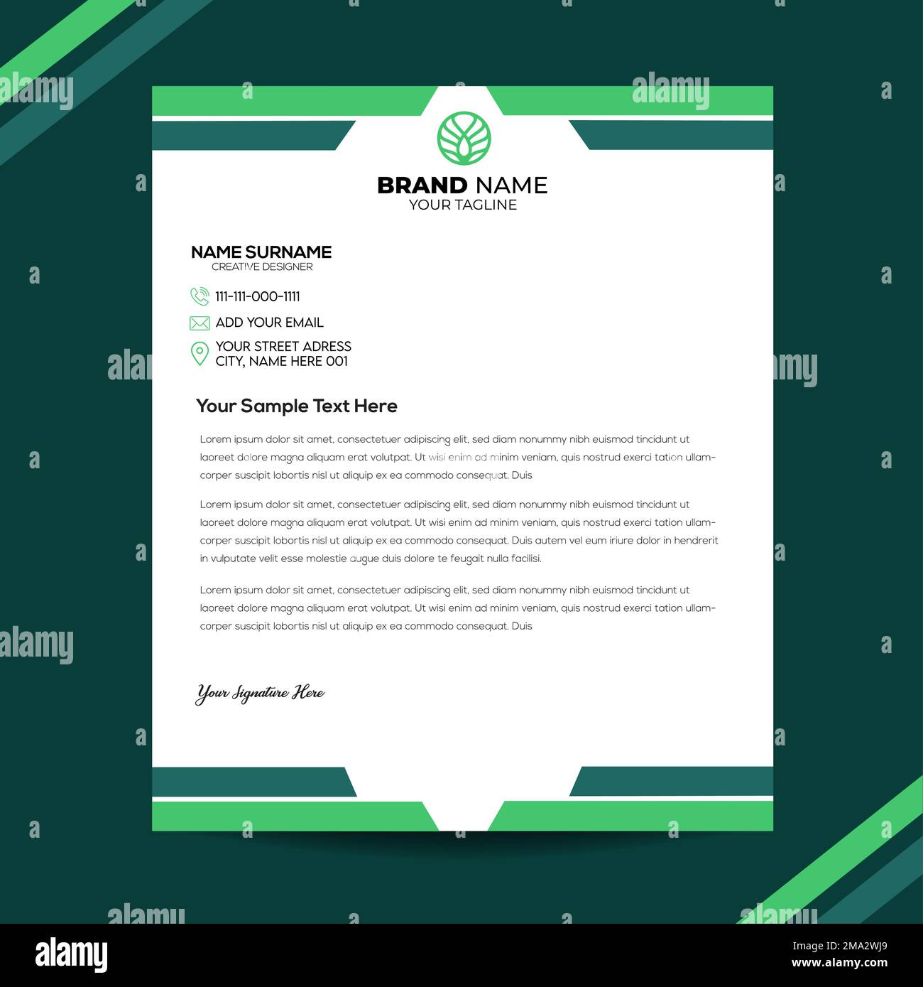 Letterhead template vector design in abstract minimalist style design ...