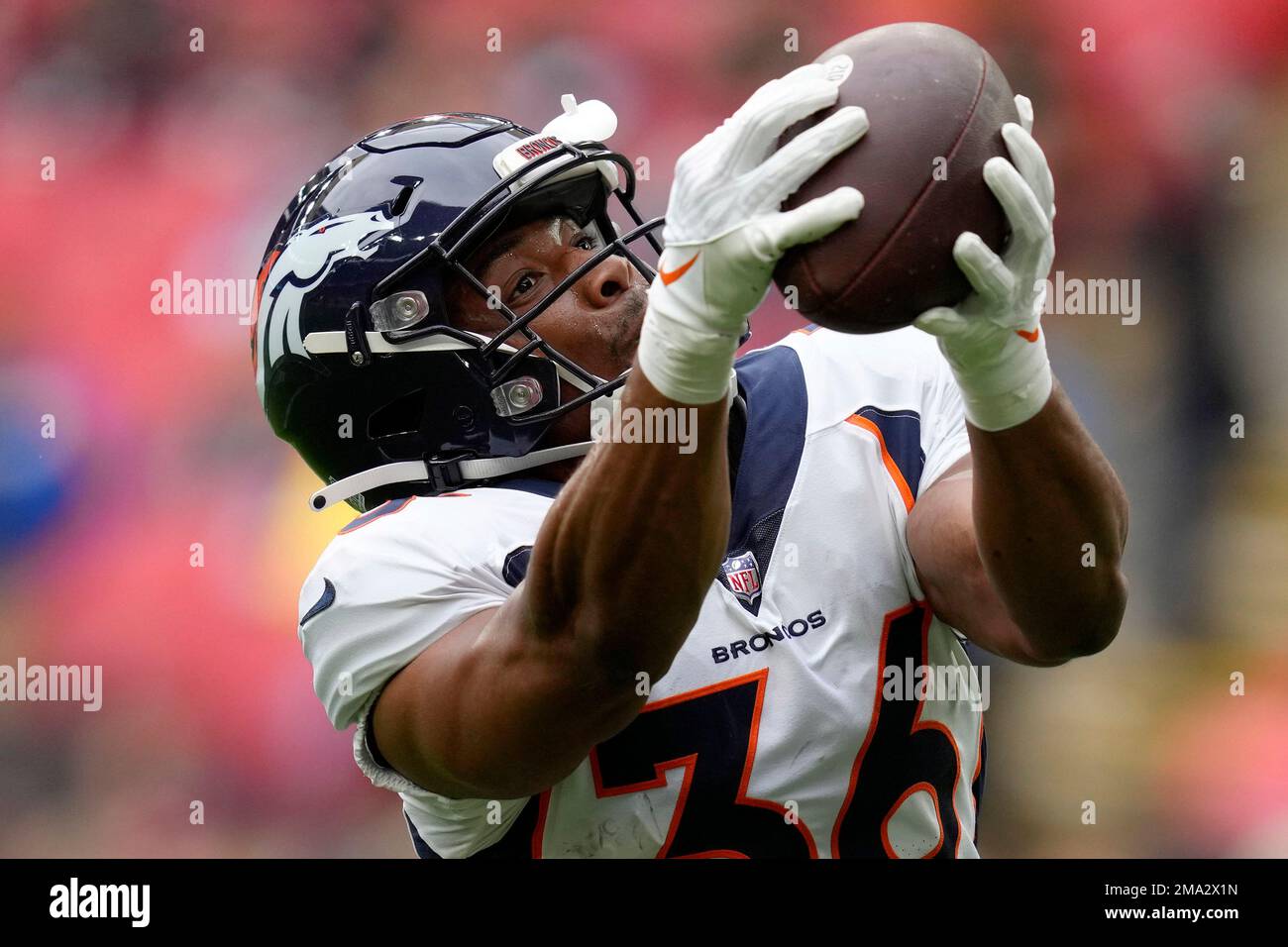 Denver Broncos running back Devine Ozigbo (36) catches the ball during ...