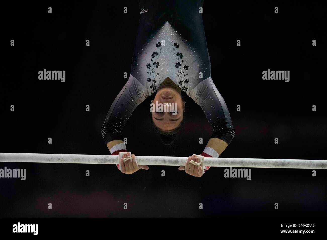 Hungary's Csenge Maria Bacskay competes on the uneven bars during the ...