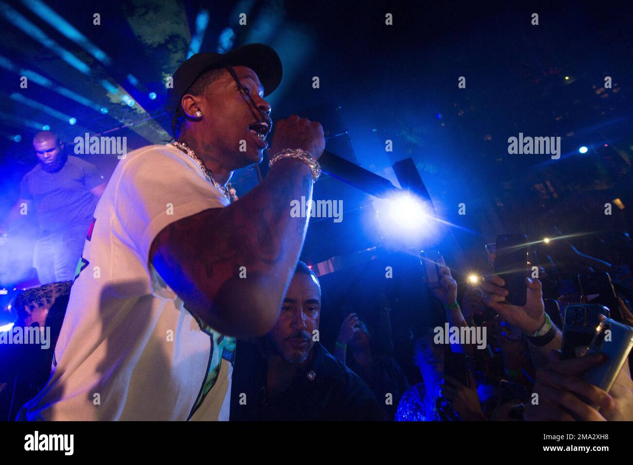 Travis Scott performs during BleauLive Halloween Weekend on Saturday ...