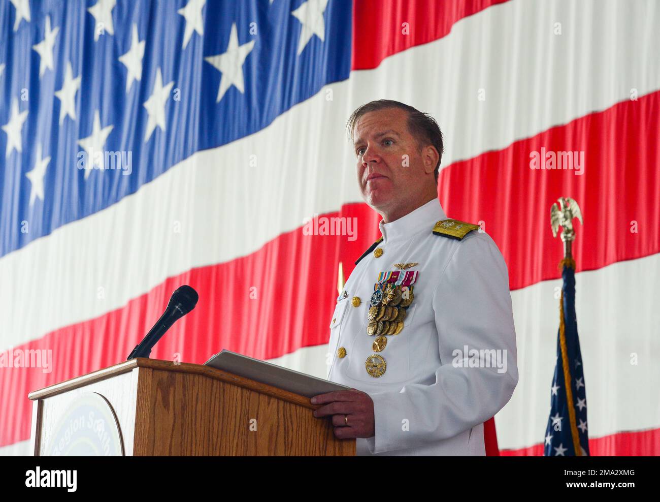 SAN DIEGO (May 23, 2022) Rear Adm. Bradley N. Rosen gives a speech ...