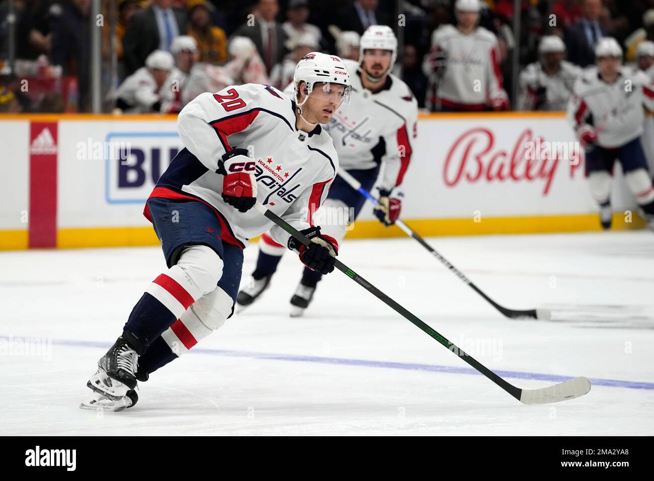 Washington Capitals' Lars Eller (20) plays against the Nashville ...