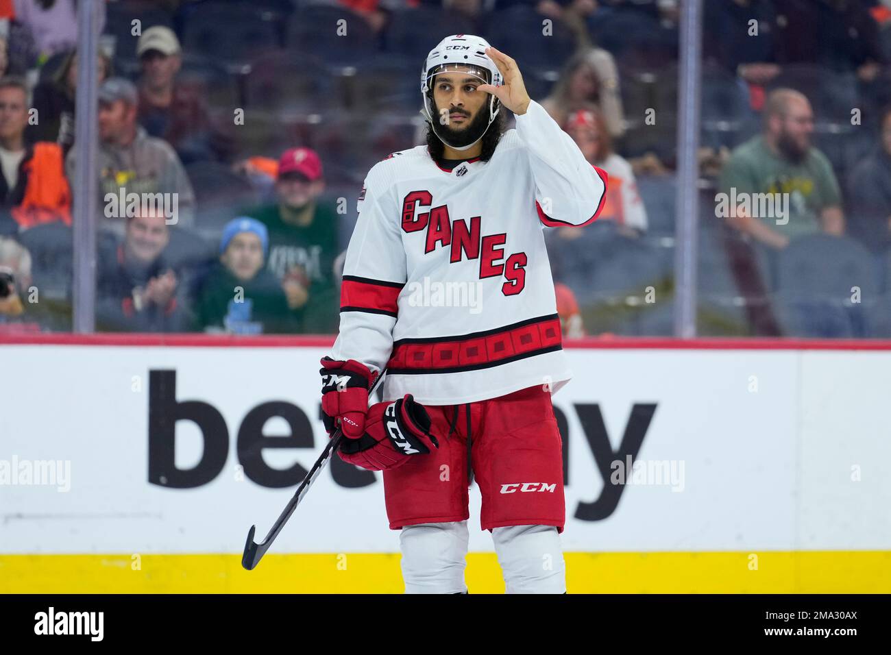 Carolina Hurricanes' Jalen Chatfield plays during an NHL hockey game ...