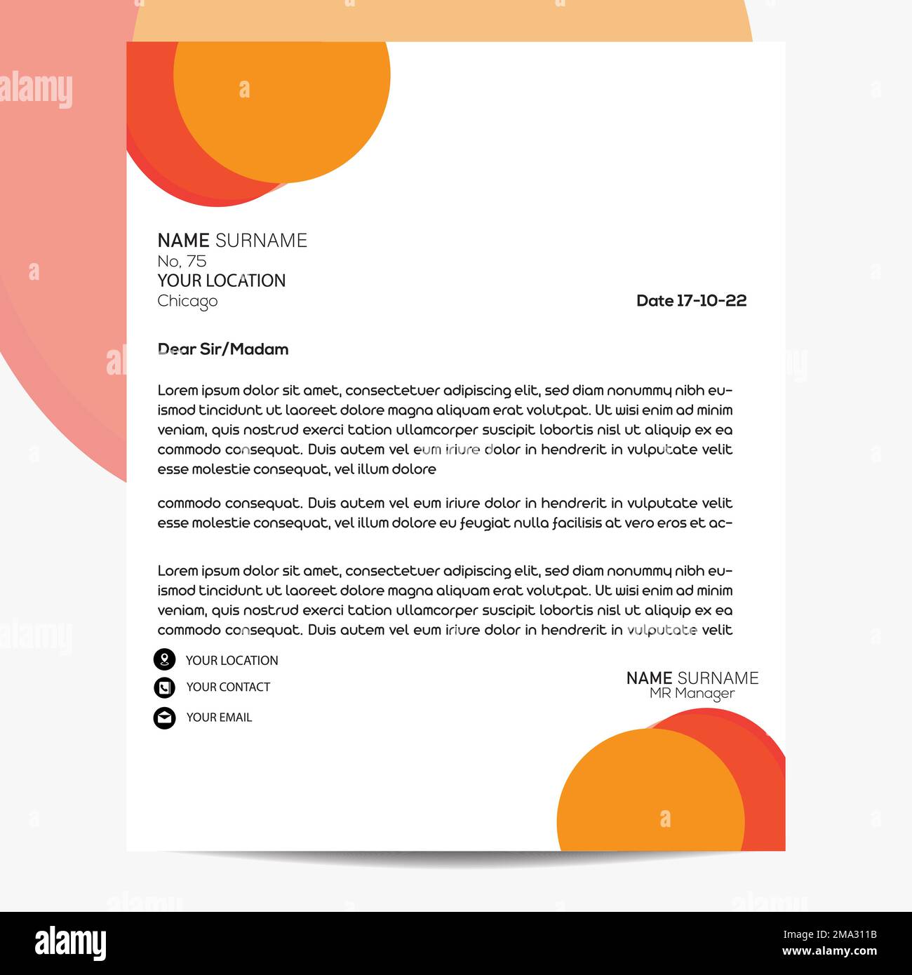Letterhead template vector design in abstract minimalist style design ...