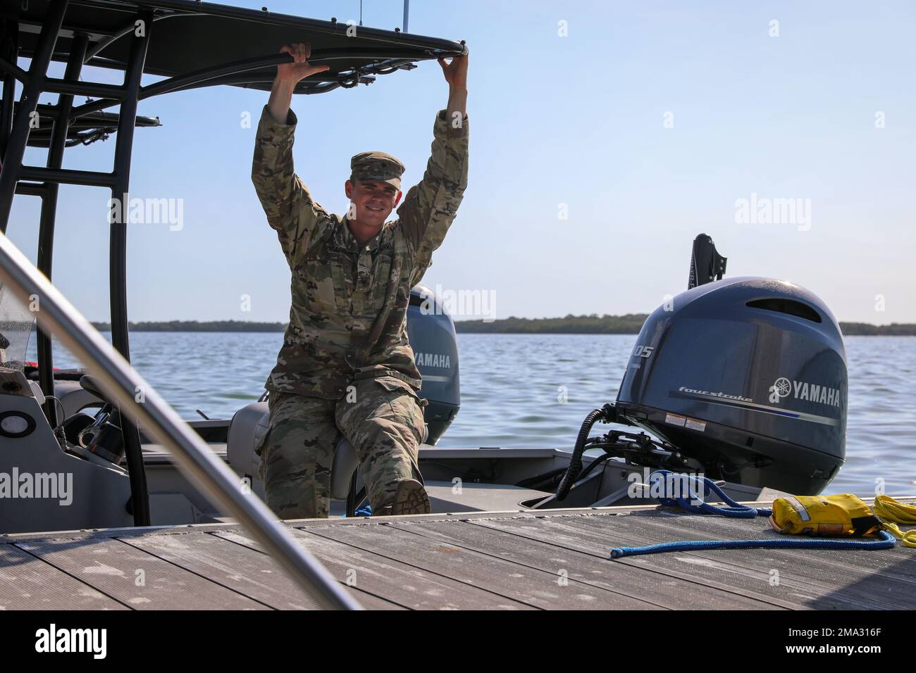Spc. Ethan Sapp, a boat operator with Florida National Guard's Chemical ...
