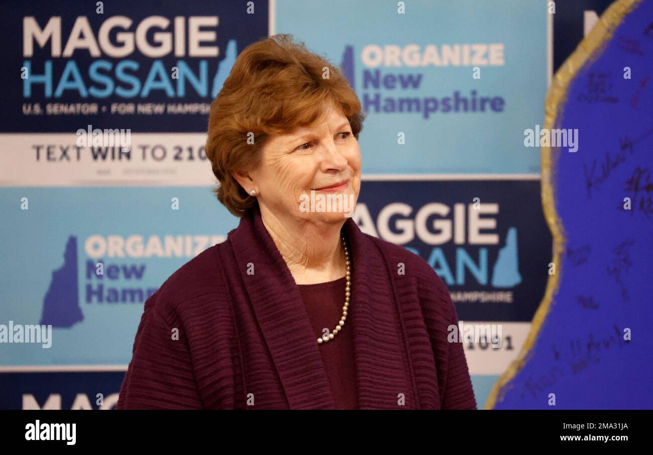 Sen. Jeanne Shaheen, D-N.H., looks on during an organizing event ...