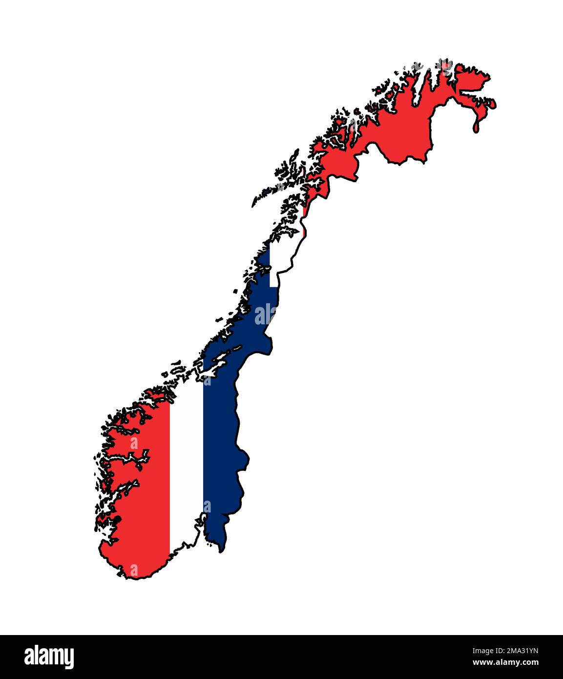 Outline silhouette flag map of Norway over a white background Stock ...