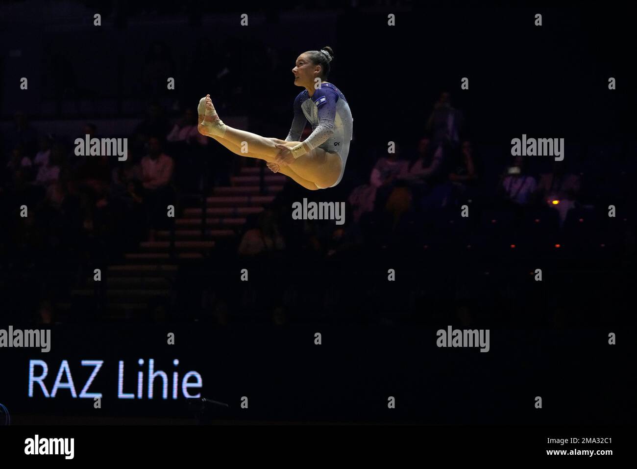 Lihie Raz of Israel competes in the women's floor exercise during the ...