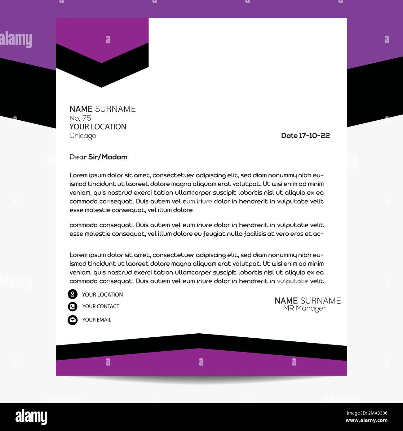 Letterhead samples vector vectors hi-res stock photography and images ...