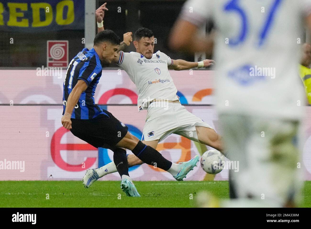 Inter Milan's Joaquin Correa scores his side's third goal during a ...