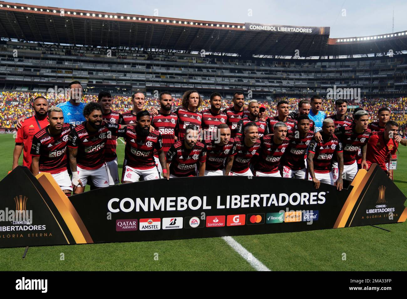 Brazil's Flamengo players pose for a team photo prior to the Copa ...