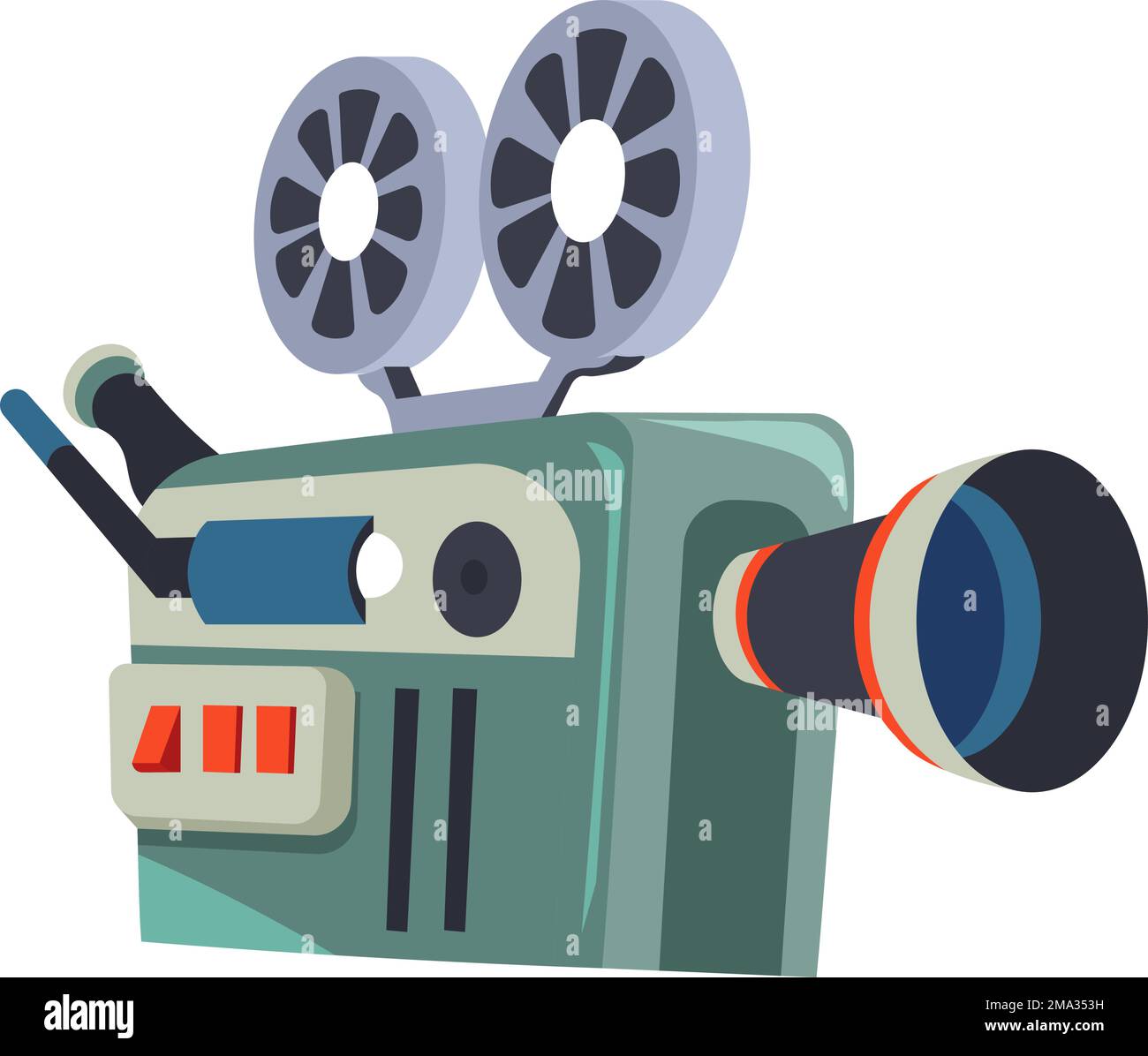 Movie camera with reels, cinematography making Stock Vector Image & Art ...