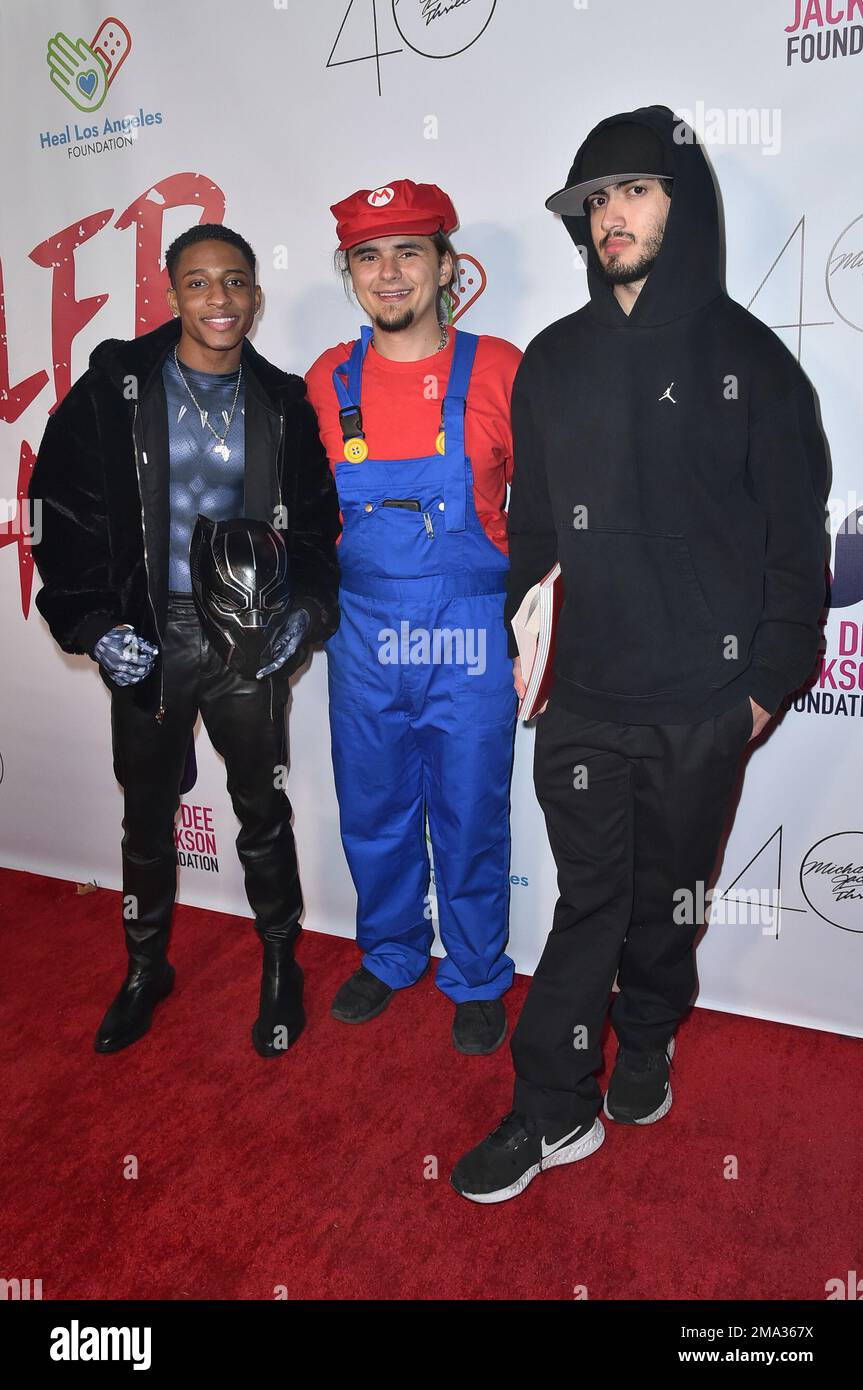 Myles Frost, from left, Prince Jackson and Prince Michael Jackson II ...