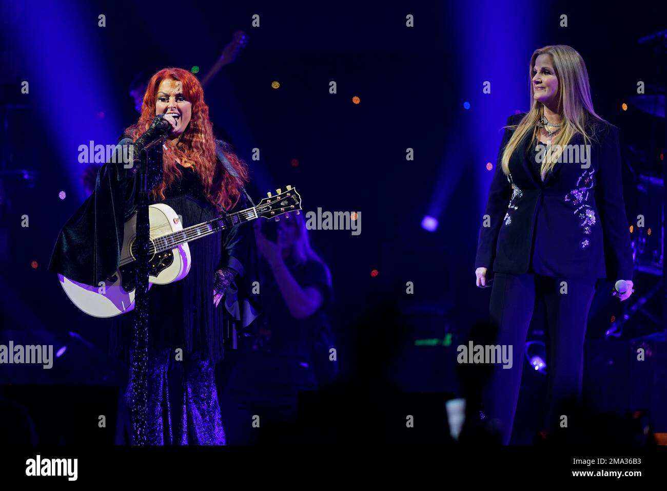 Wynonna Judd, left, performs with Trisha Yearwood Friday, Oct. 28, 2022 ...