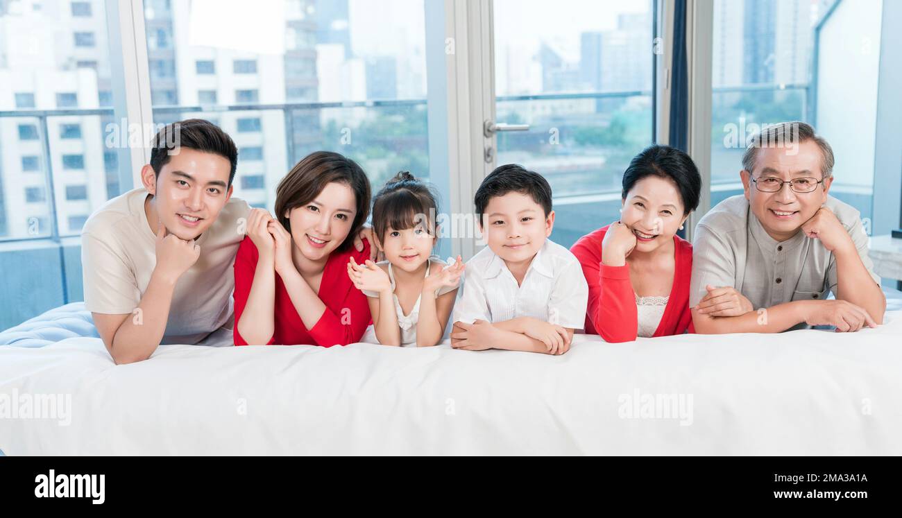 The happy family Stock Photo - Alamy