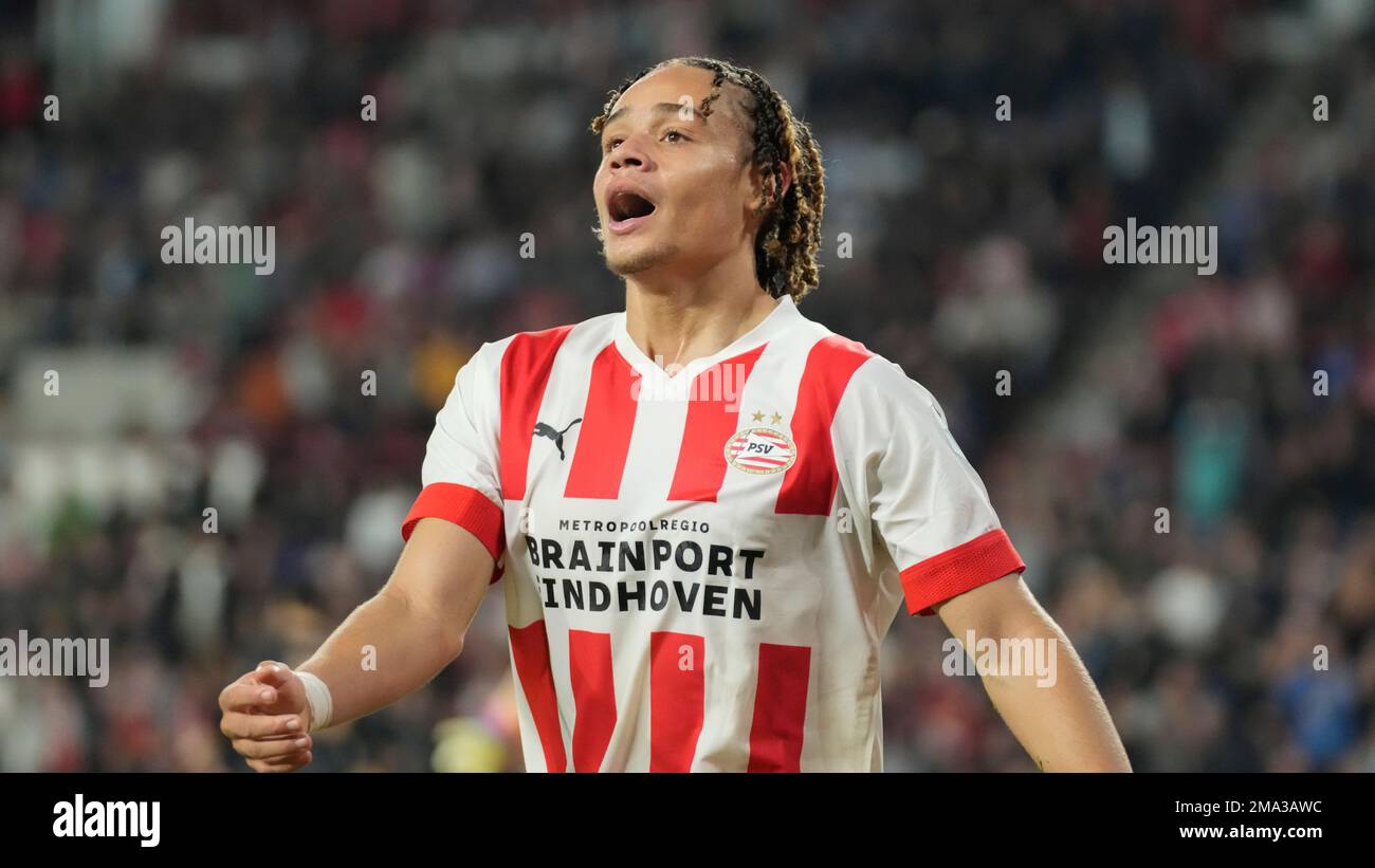 PSV's Xavi Simons catches his breath during the Europa League group A ...
