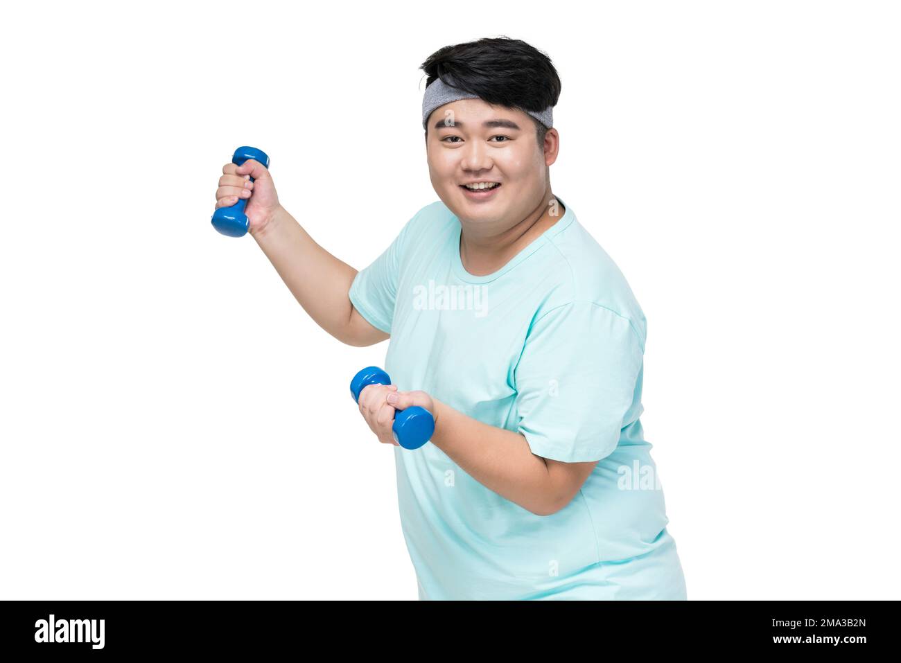 Fat young men in doing sports Stock Photo - Alamy