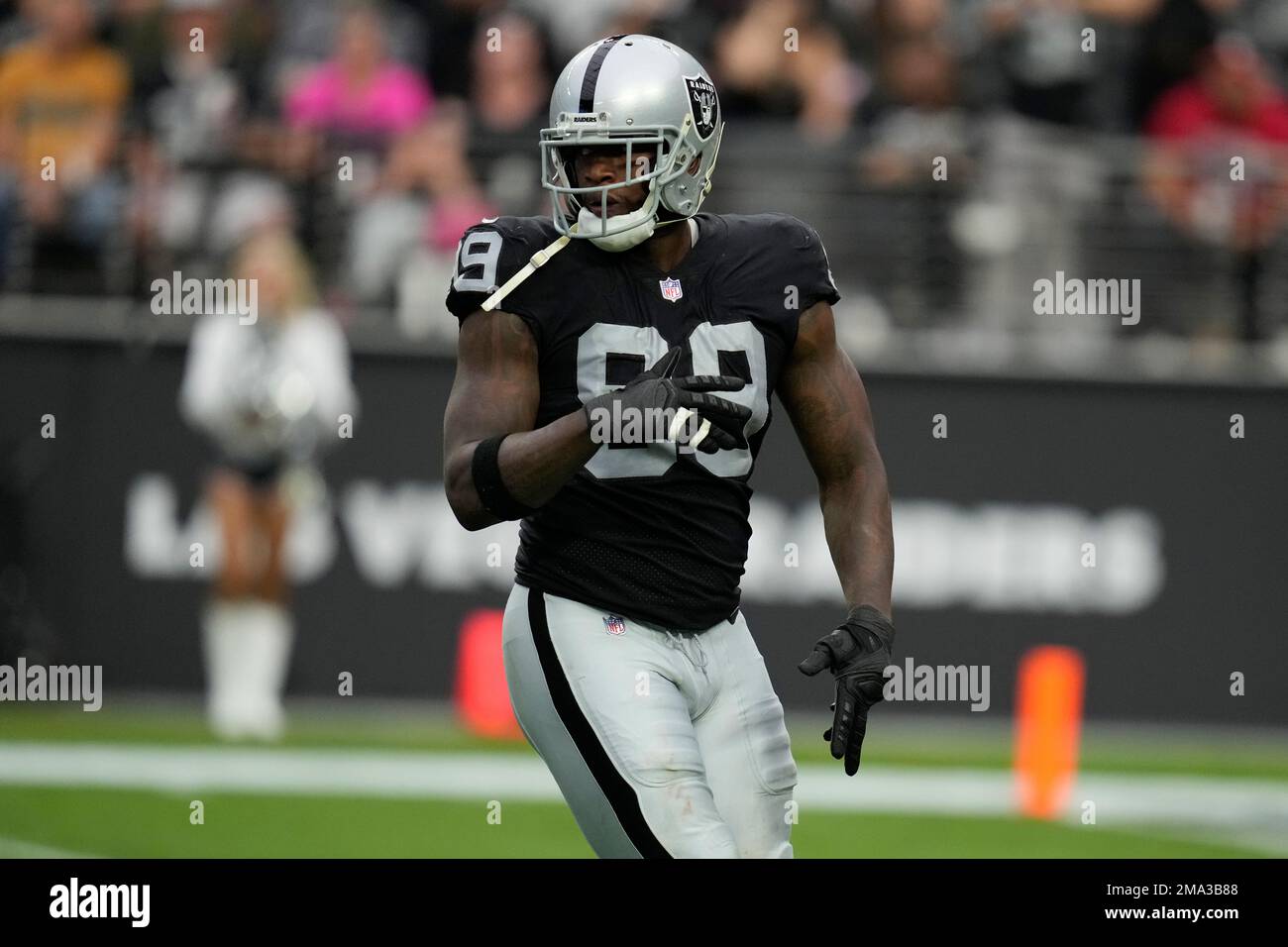 Las Vegas Raiders defensive end Clelin Ferrell (99) plays against the ...